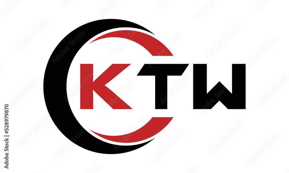KTW three letter swoosh logo design vector template | monogram logo ...