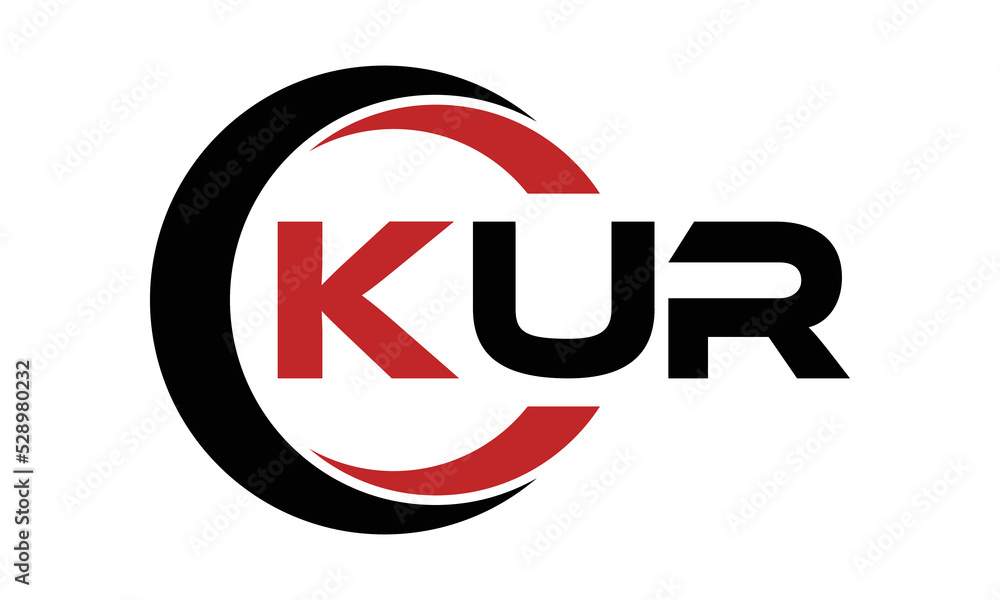 KUR three letter swoosh logo design vector template | monogram logo ...
