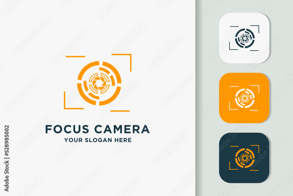 camera lens logo design with abstract square Stock Vector | Adobe Stock