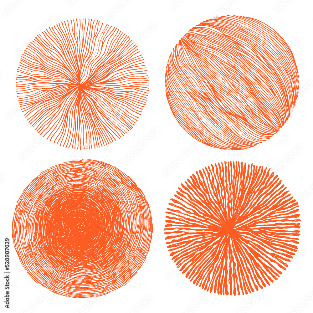 Grunge halftone drawing textures set. Isolated hand drawn design ...