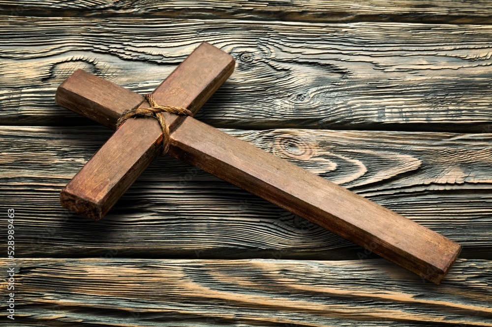 Ancient Cross on stone desk, religion concept Stock Photo | Adobe Stock