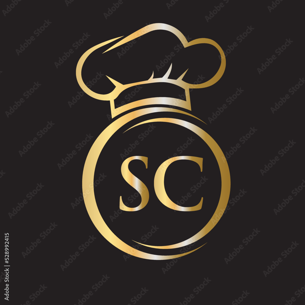 Initial Letter SC Restaurant Logo Template. Restaurant Logo Concept ...