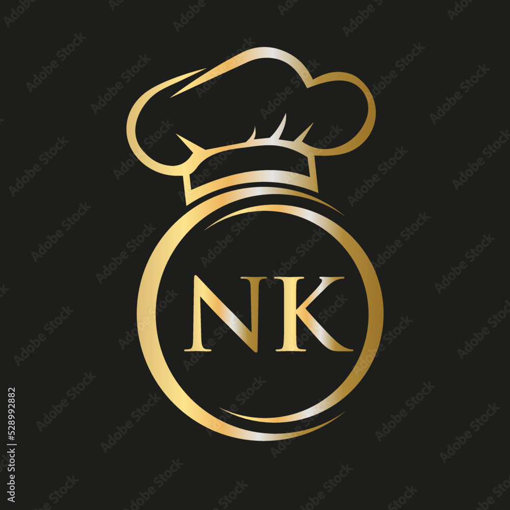 Initial Letter NK Restaurant Logo Template. Restaurant Logo Concept ...