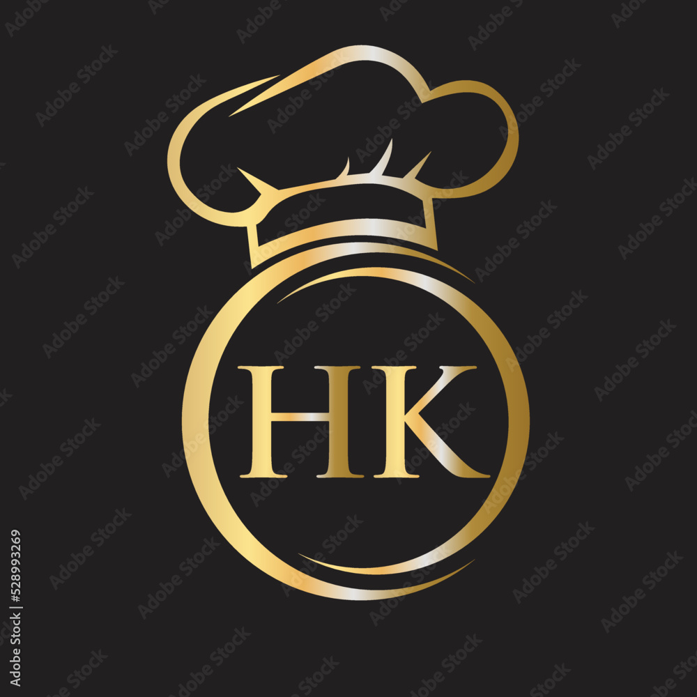 Initial Letter HK Restaurant Logo Template. Restaurant Logo Concept ...