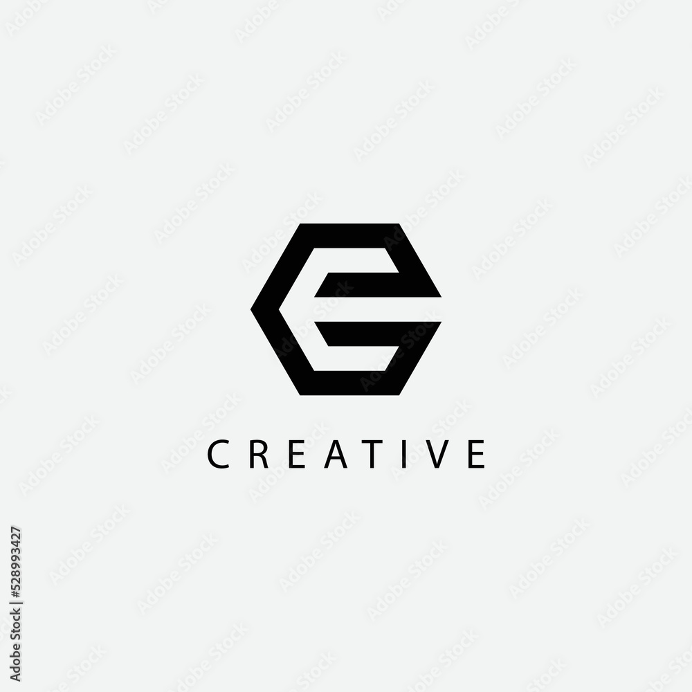 Abstract CE Logo Design with Letters C and E. Stock Vector | Adobe Stock