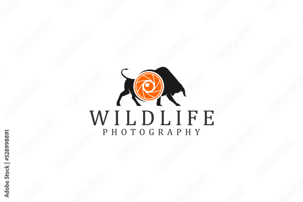 Wildlife photography logo design buffalo bison silhouette icon symbol ...