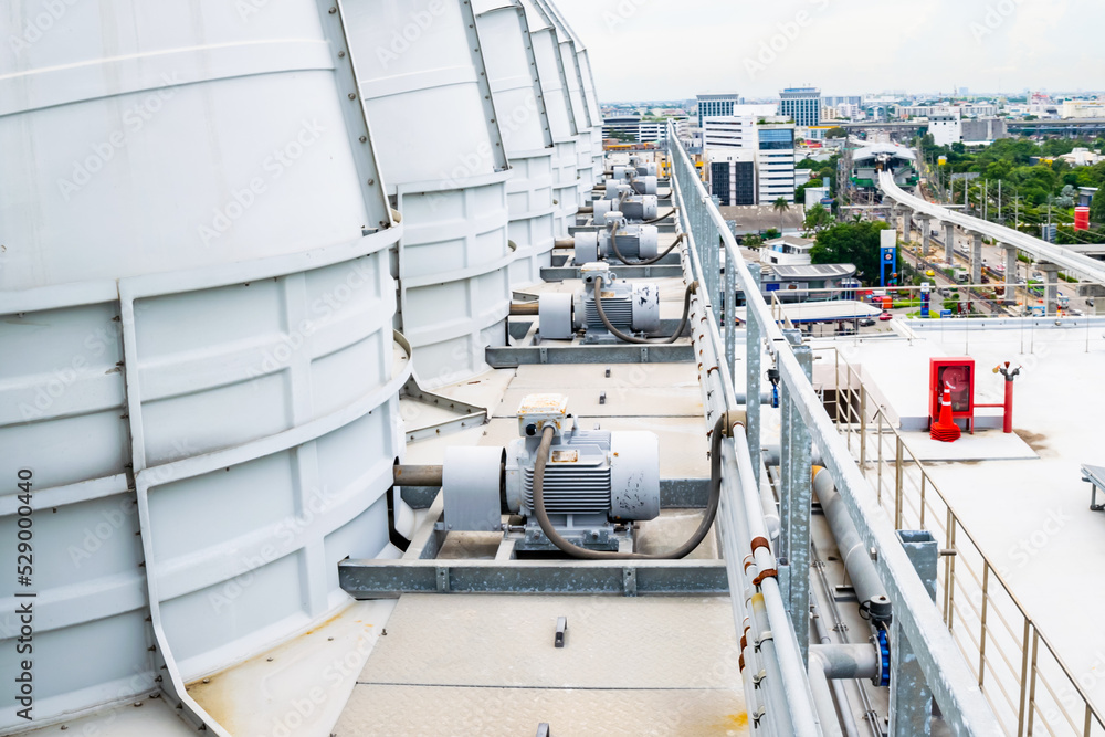 Electric motor industry in cooling tower system and install on rooftop ...
