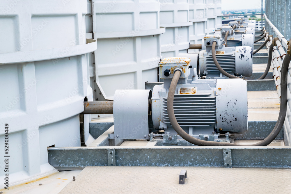 Electric motor industry in cooling tower system and install on rooftop ...