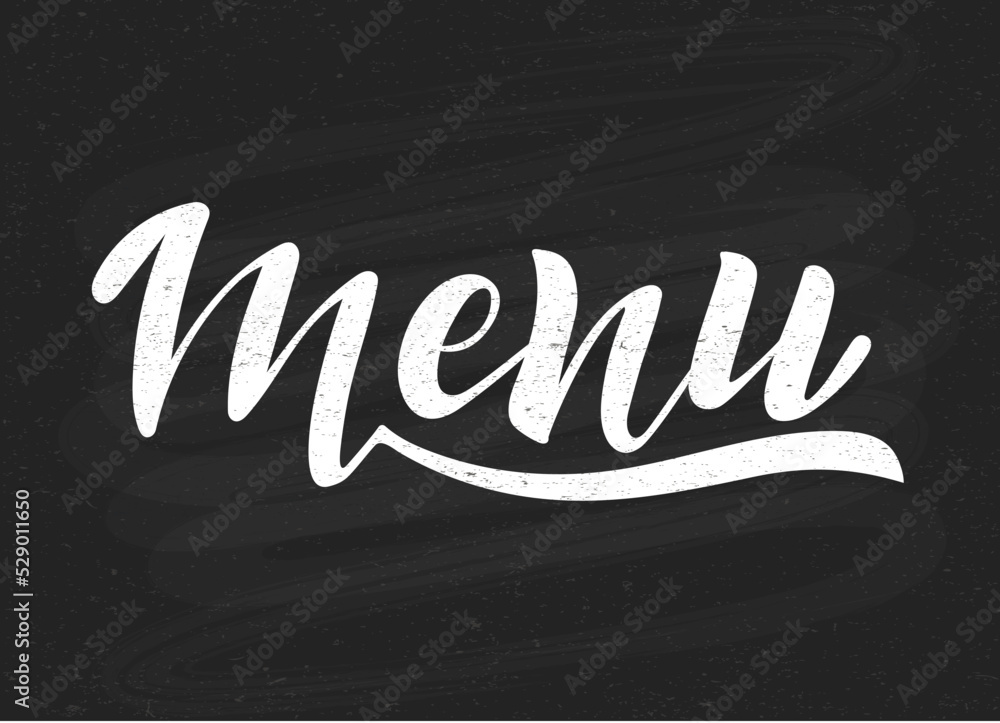 Menu Lettering on chalkboard. set for cafe restaurant bar shop design ...