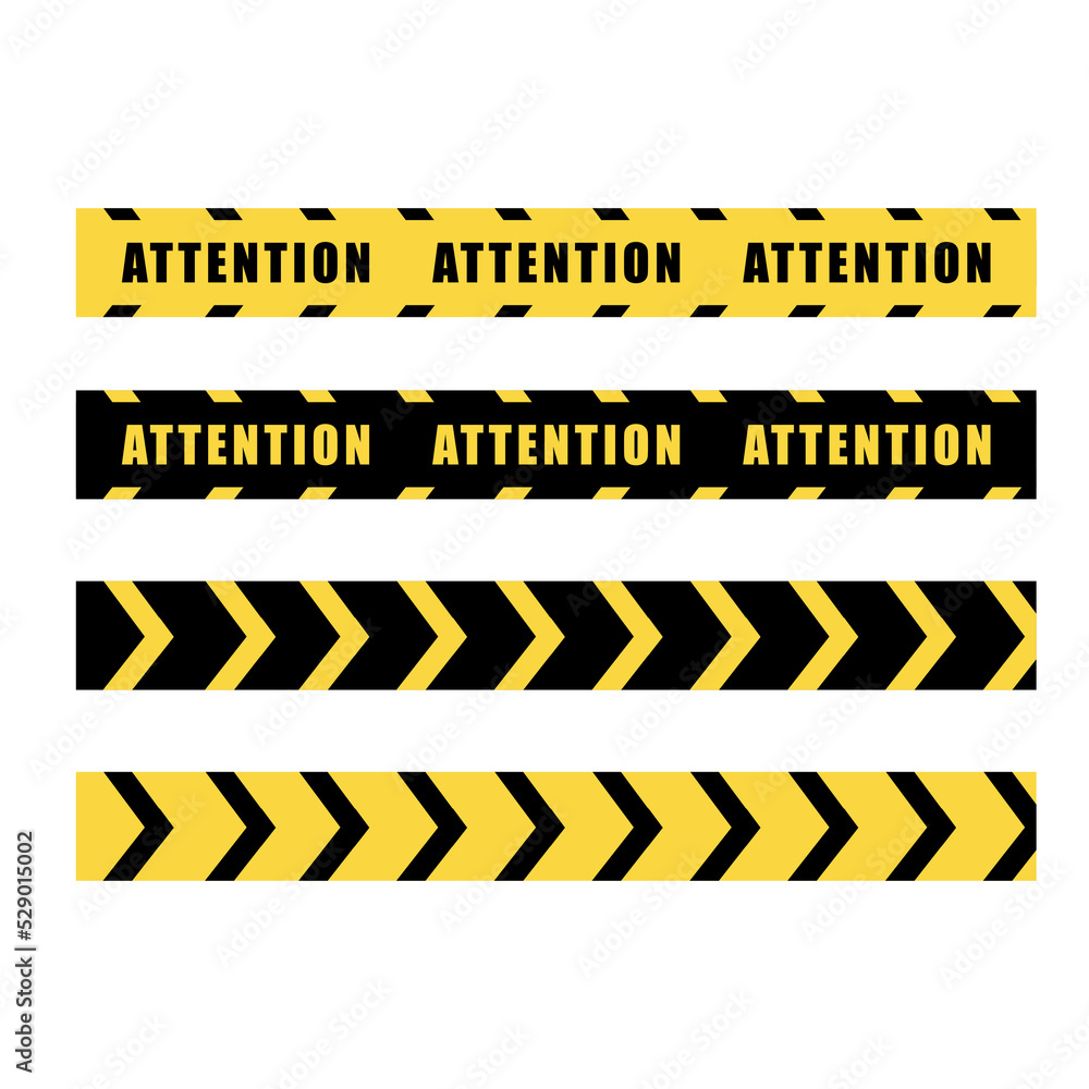 Warning tapes set for construction and crime. Attention tape. Vector ...
