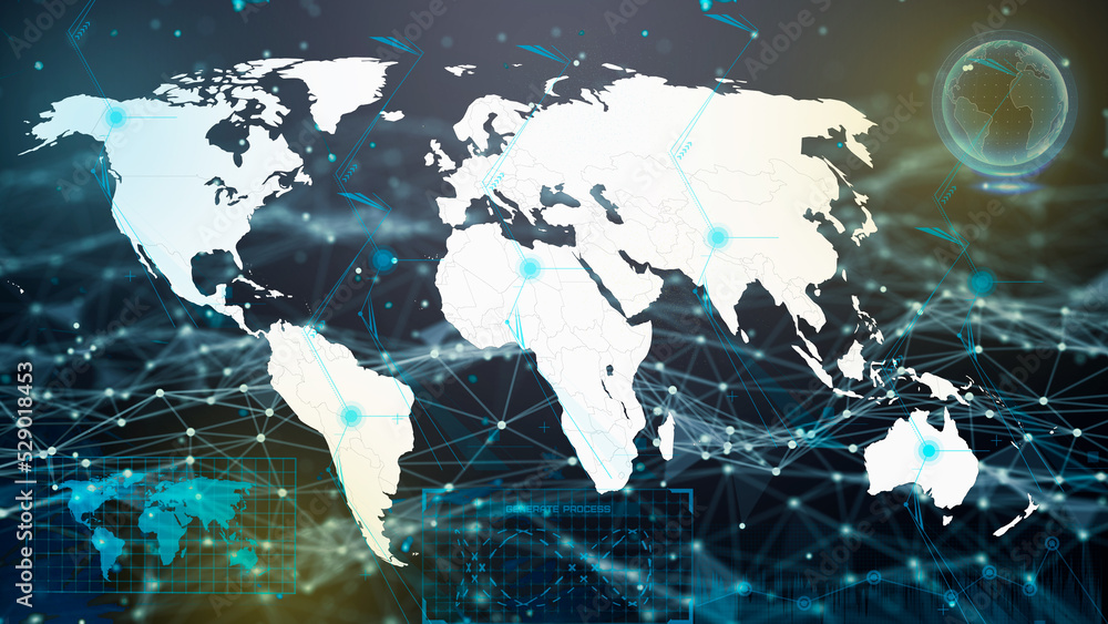 abstract technology background. Network connection. Artificial ...