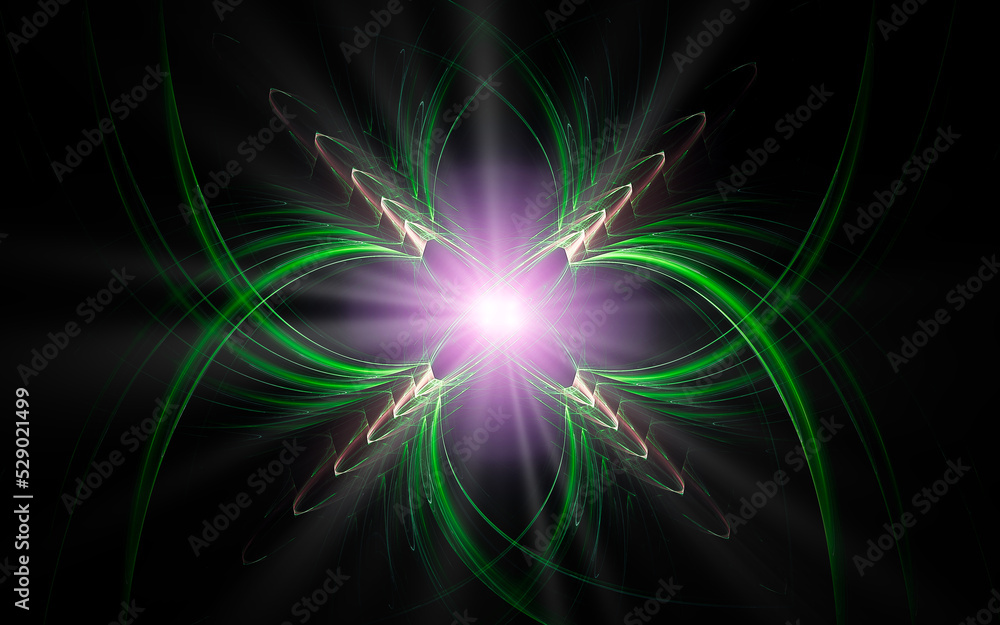 abstract illustration of a computer generated fantastic flower of ...