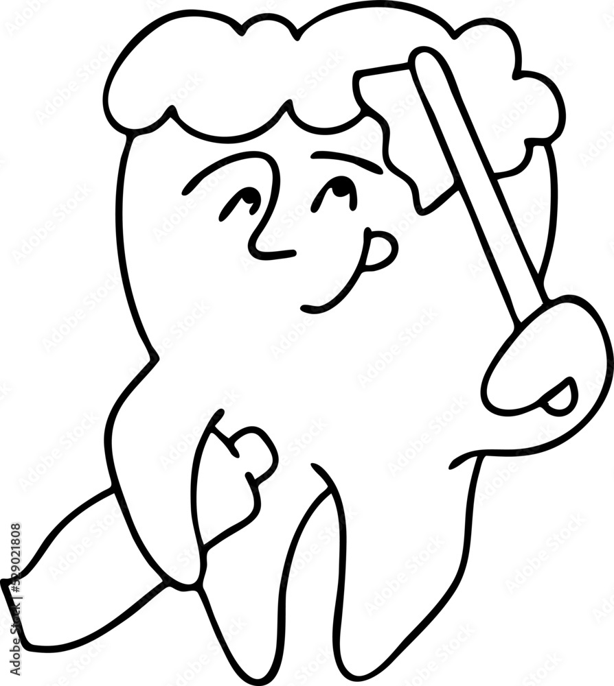 Root tooth cartoon character with problem and solution. Dental care for ...