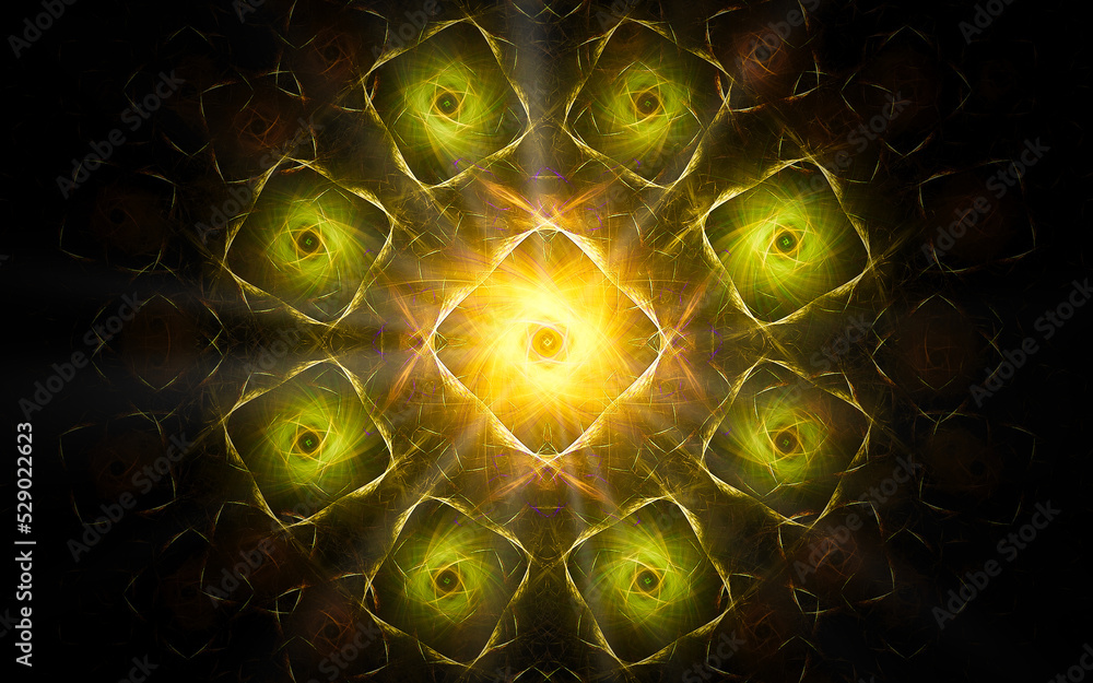 abstract illustration of a computer generated fantastic emblem in ...
