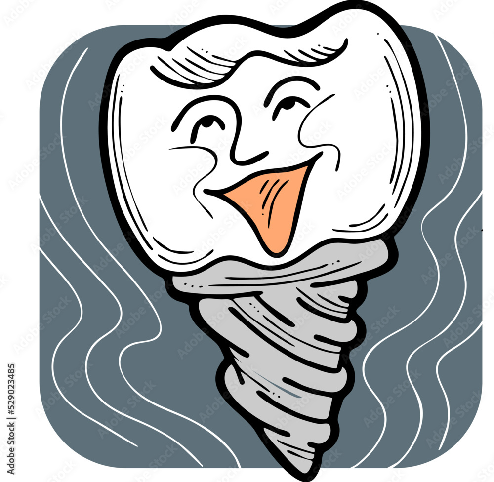 Root tooth cartoon character with problem and solution. Dental care for ...