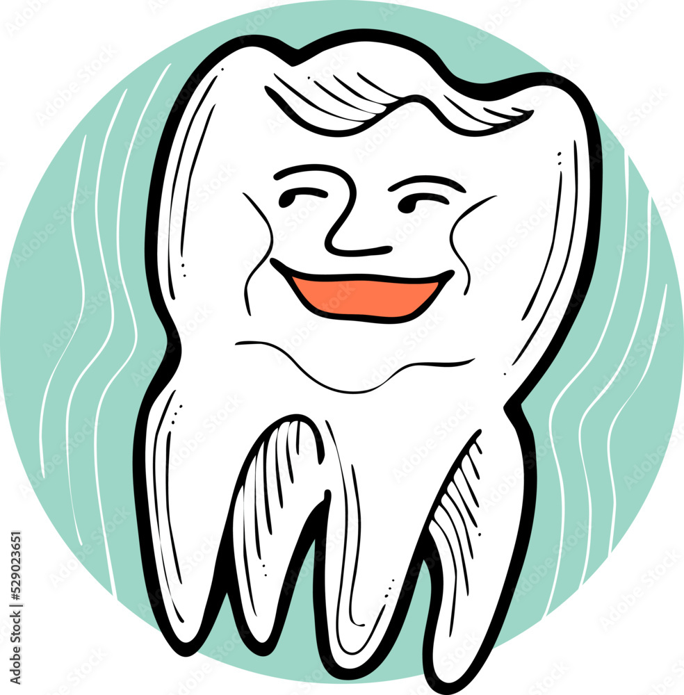 Root tooth cartoon character with problem and solution. Dental care for ...