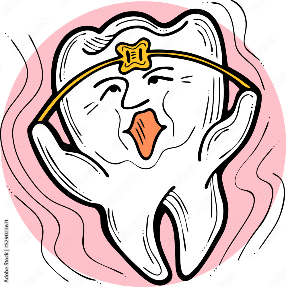 Root tooth cartoon character with problem and solution. Dental care for ...