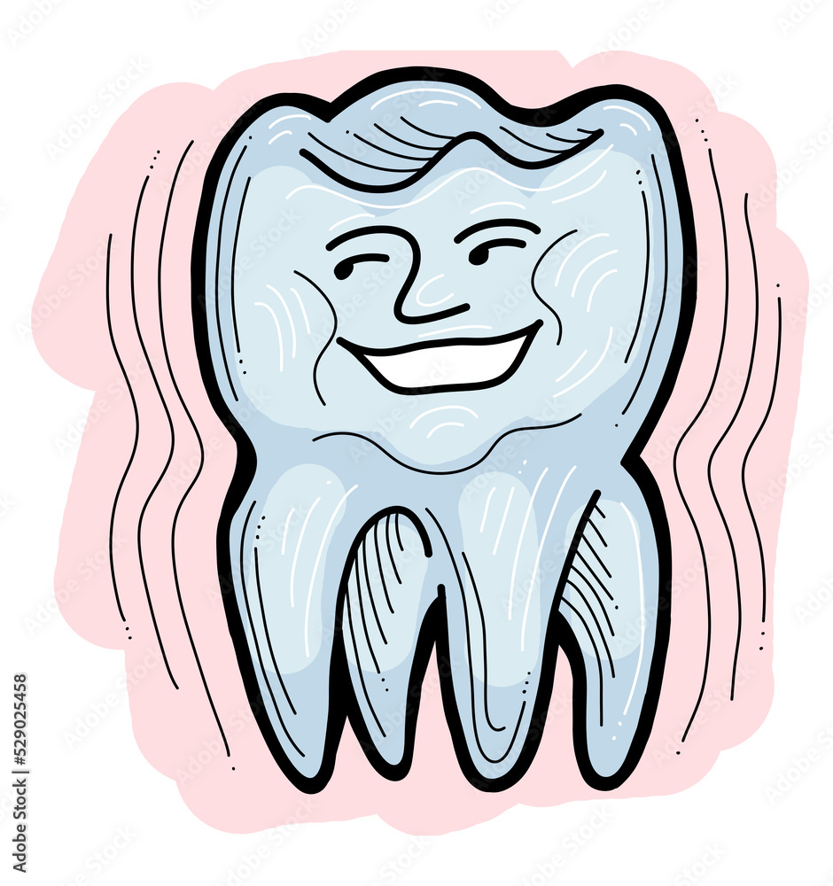 Root tooth cartoon character with problem and solution. Dental care for ...