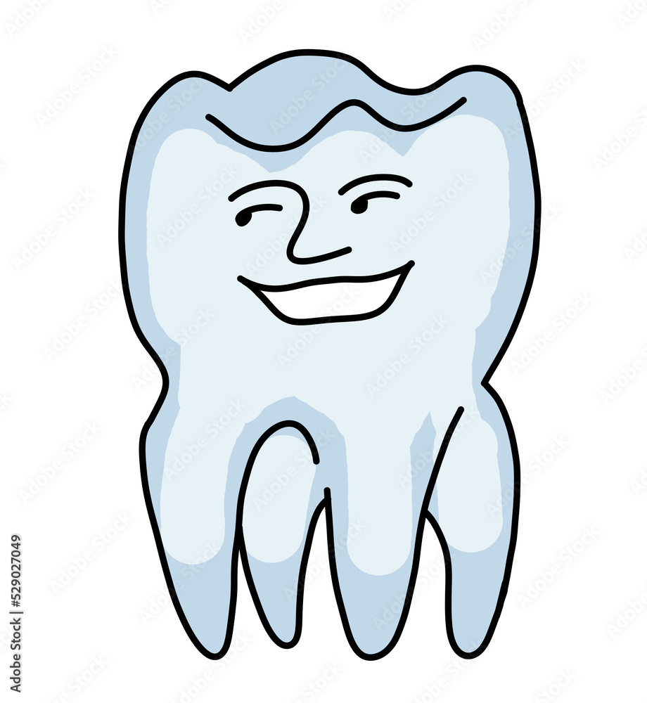 Root tooth cartoon character with problem and solution. Dental care for ...
