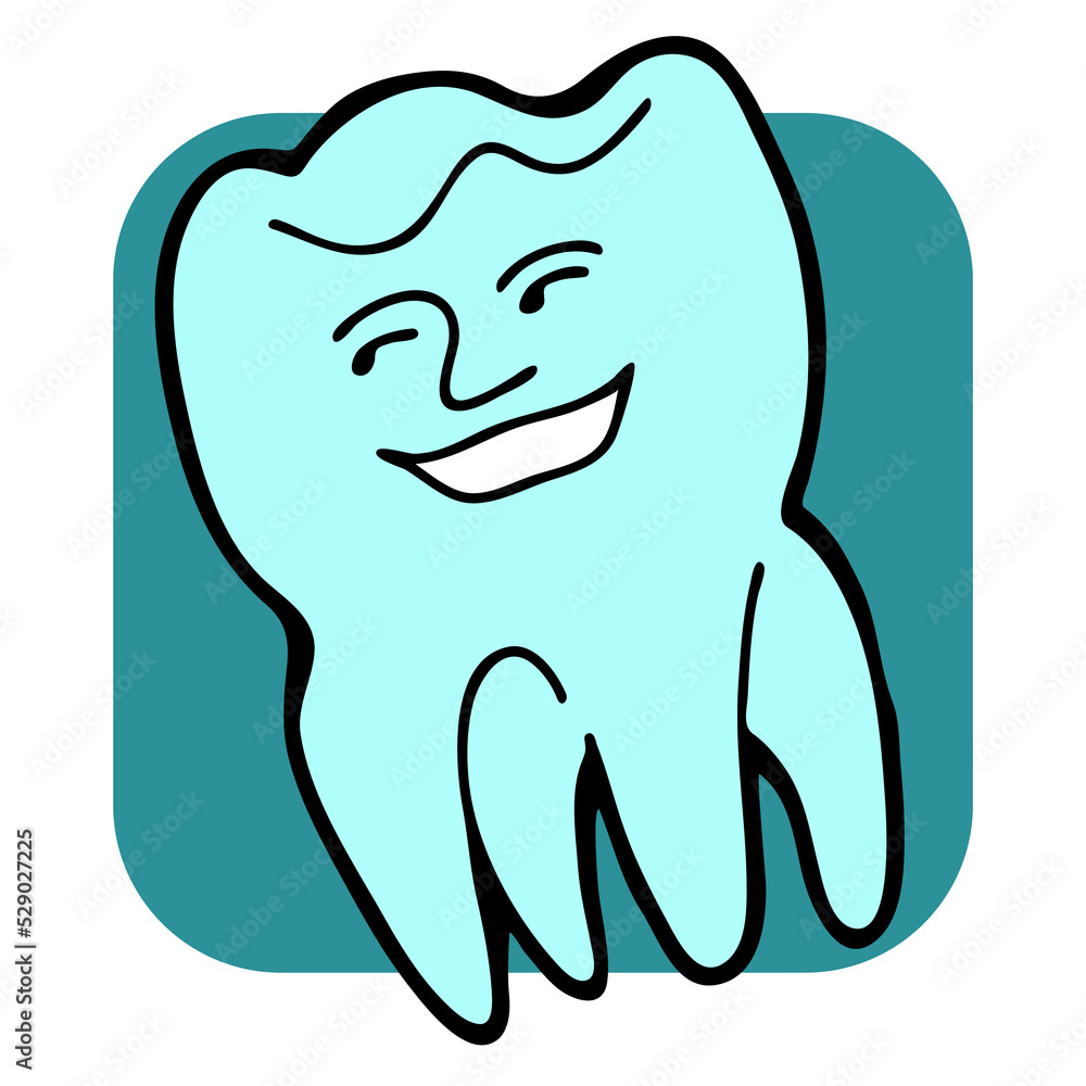 Root tooth cartoon character with problem and solution. Dental care for ...
