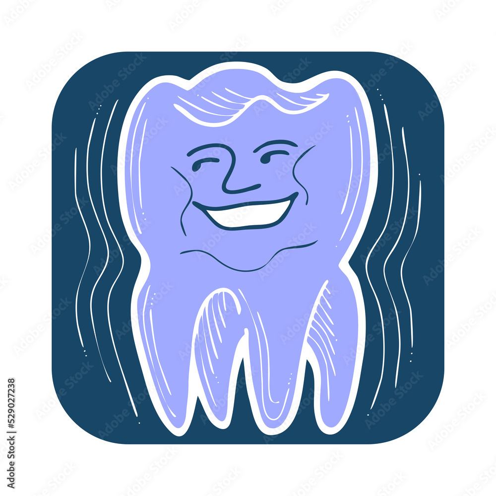 Root tooth cartoon character with problem and solution. Dental care for ...