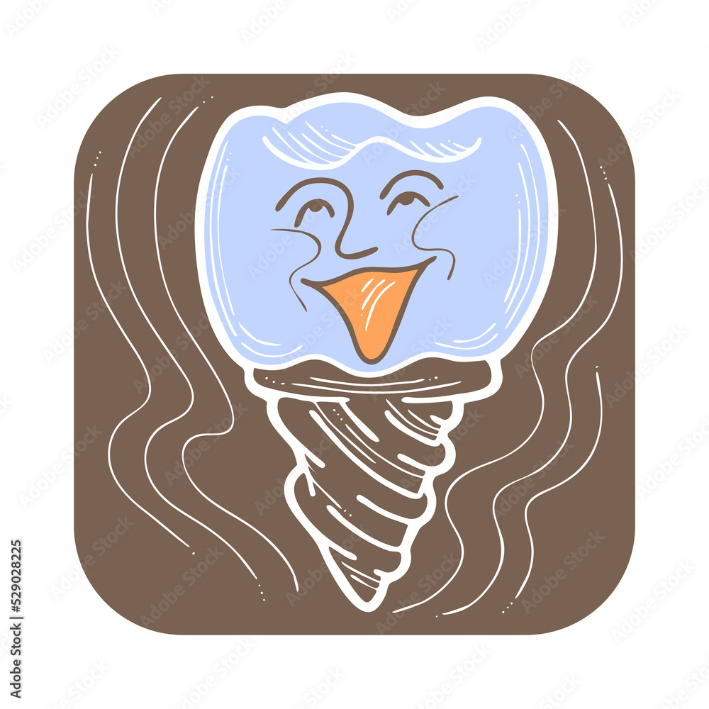 Root tooth cartoon character with problem and solution. Dental care for ...