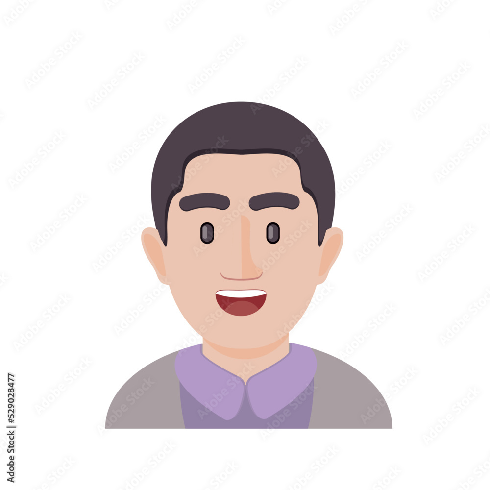 Emoji for men. Emoji-style face. vector illustration. Talking person of ...