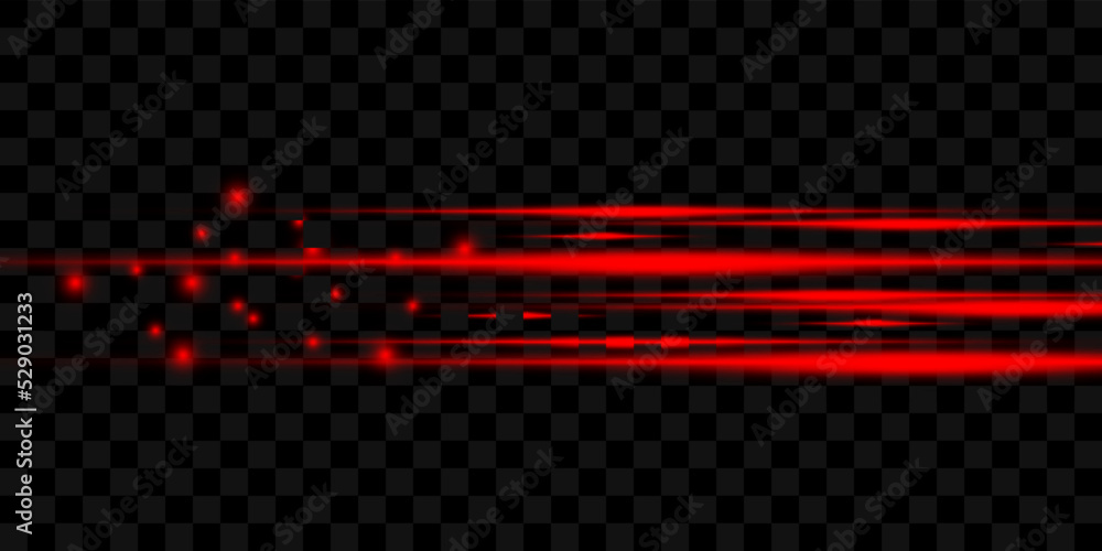 Red neon glowing beam of light exploded, star, explosion with dust and ...