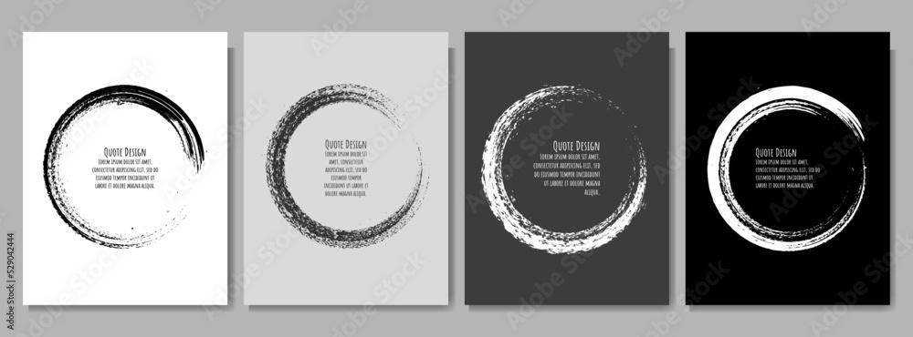 Vector illustration. Quote frames set. Isolated text box. Circle frame ...