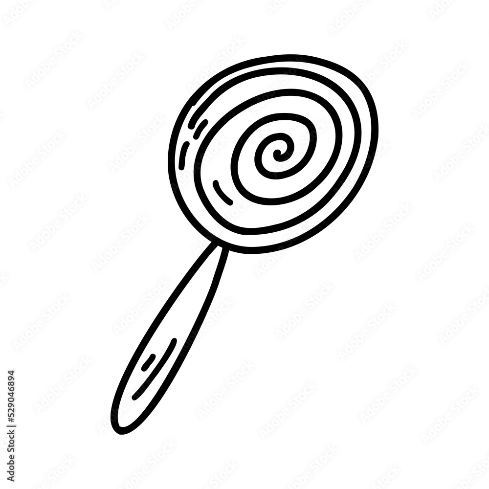 Hand drawn doodle lollipop. Vector sketch illustration, line art for ...