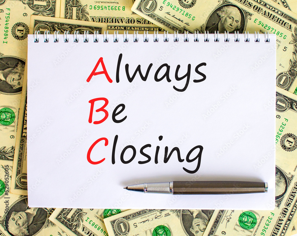 ABC always be closing symbol. Concept words ABC always be closing on ...