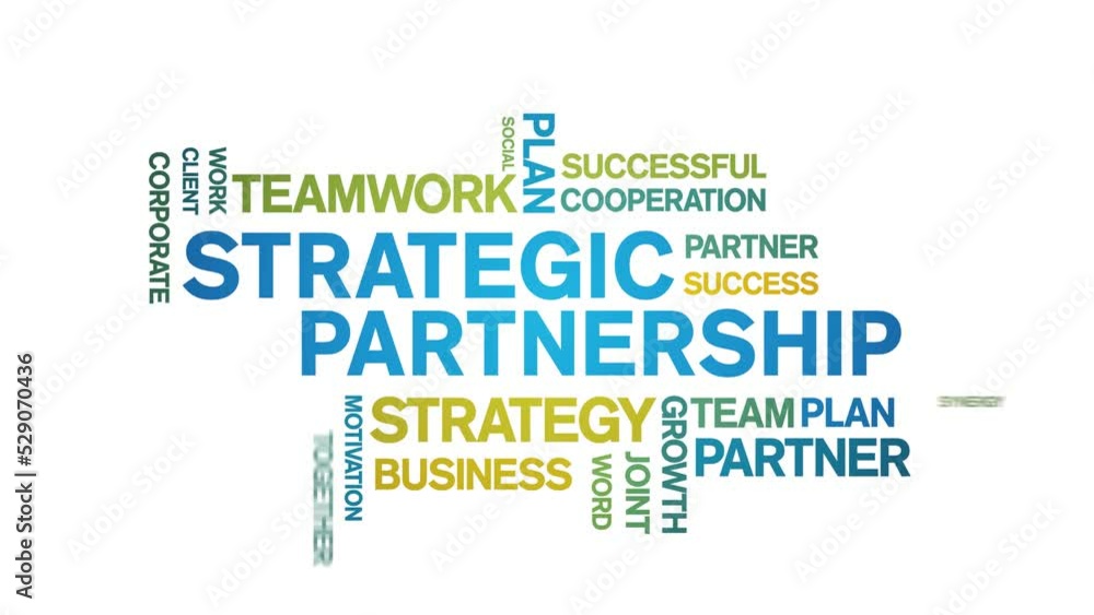Vidéo Stock 4k Strategic Partnership Animated Tag Word Cloud;Text ...