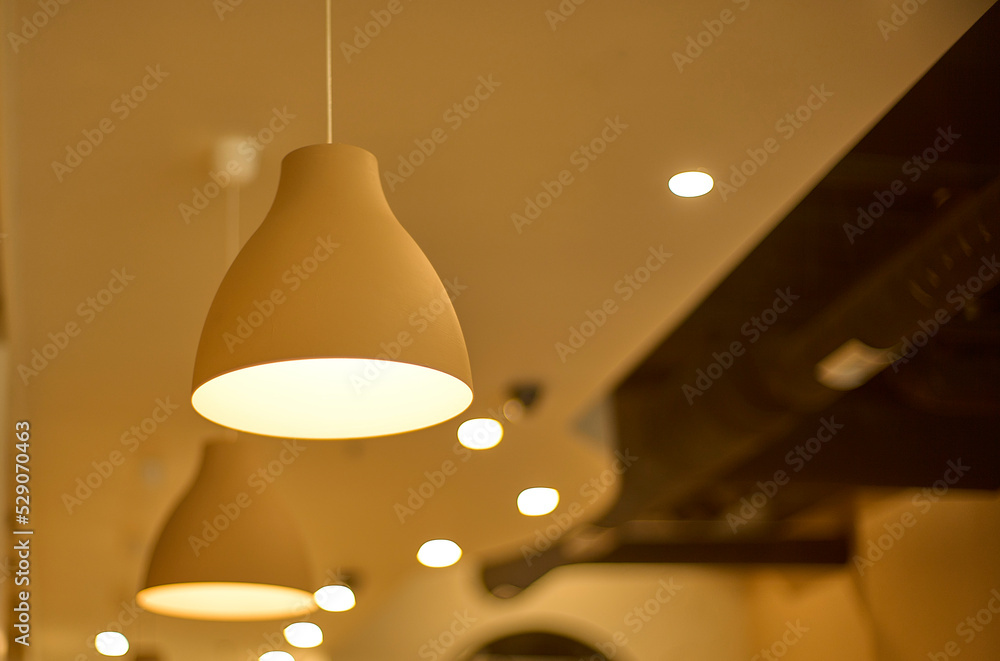 Ceiling lights soft beige Stock Photo | Adobe Stock