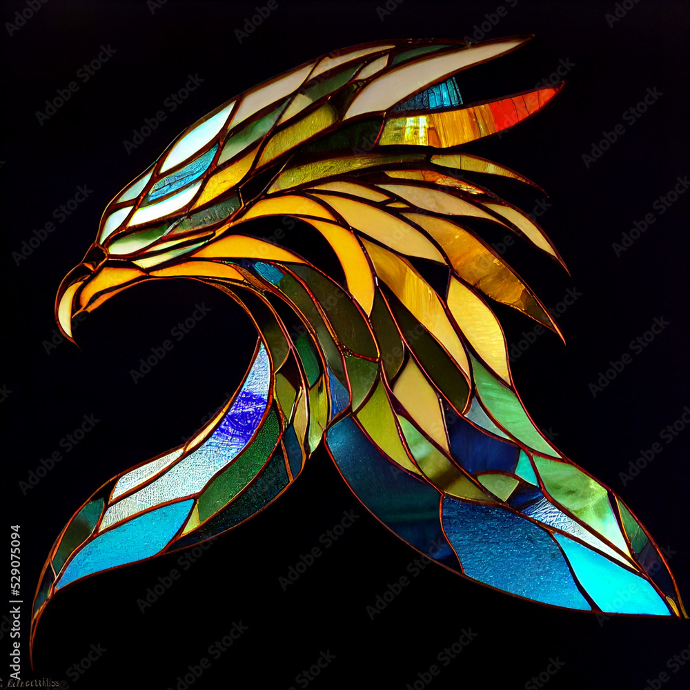 Phoenix Stained Glass Hawk Eagle Falcon Stock Photo | Adobe Stock