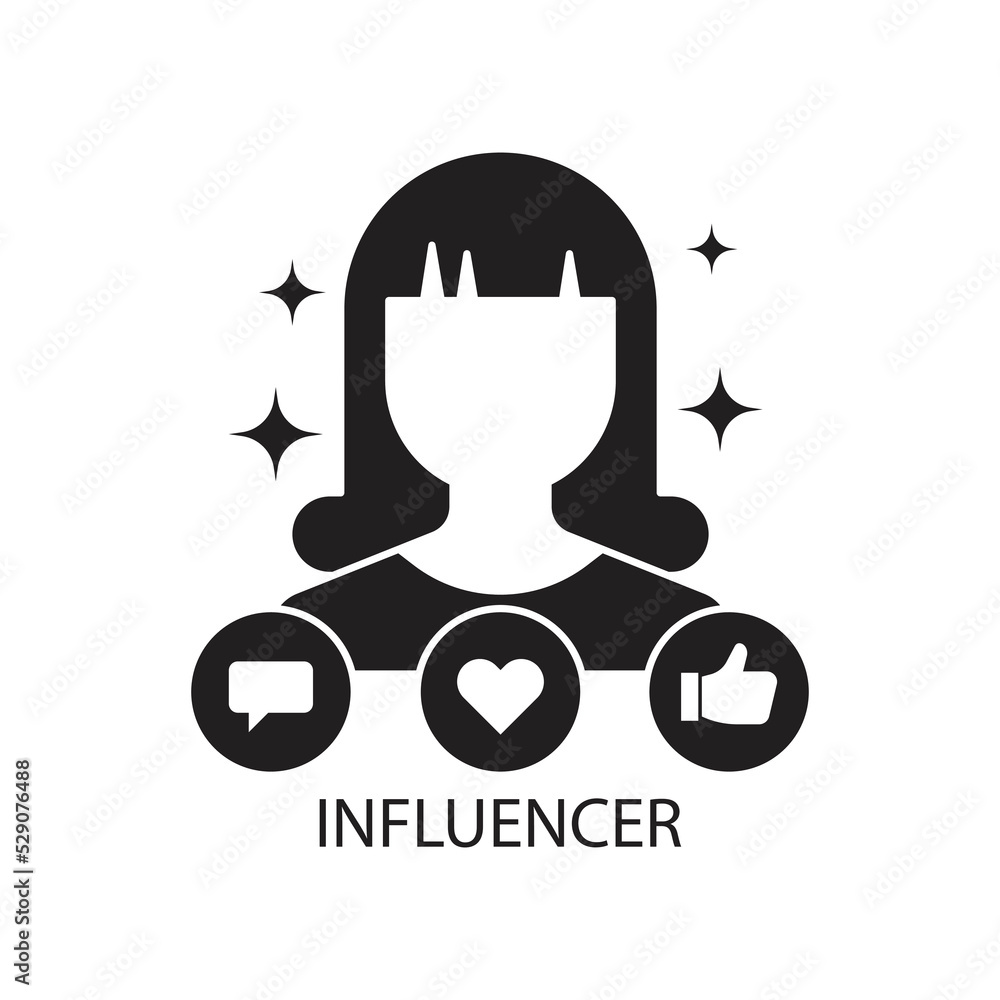 Influencer Icon design, Social media influencer icon. blogger symbol ...