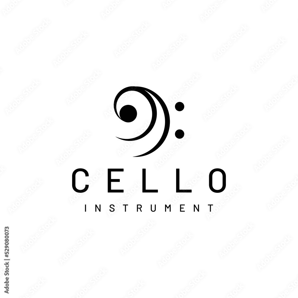 abstract cello violin head logo design Stock Vector | Adobe Stock