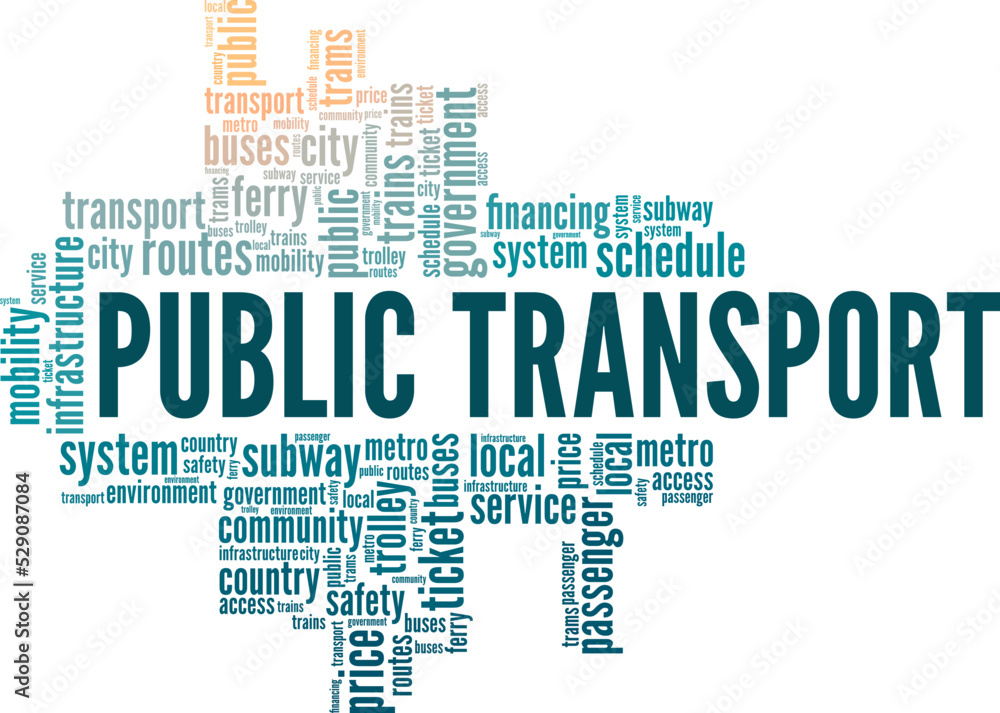 Public Transport word cloud conceptual design isolated on white ...