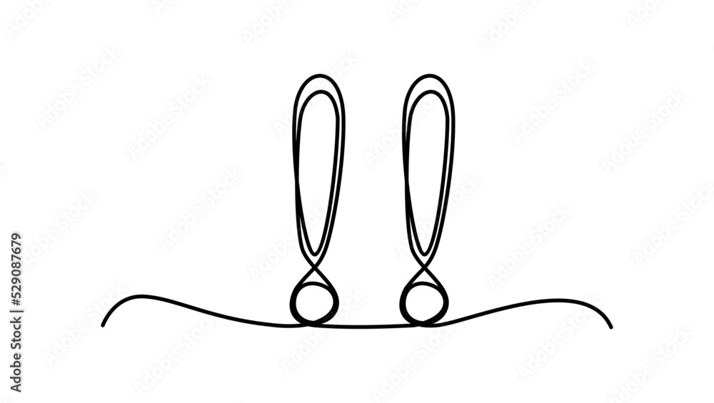 Continuous line exclamation mark drawn single black line One line ...