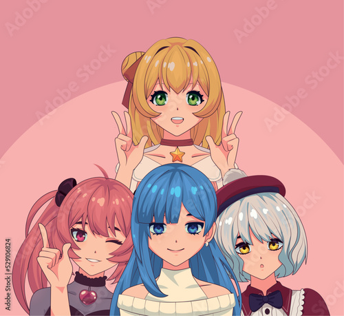 Anime Group Of 10 Friends