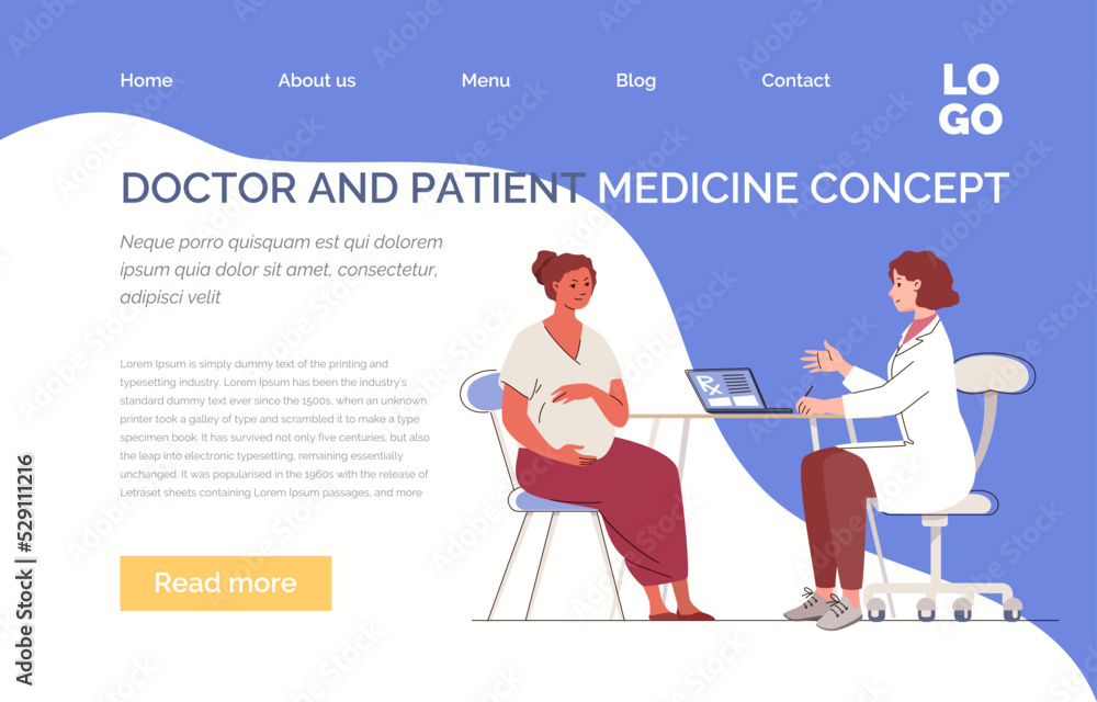 Patient in gynecologist's office. Pregnant woman and doctor. Concept of ...