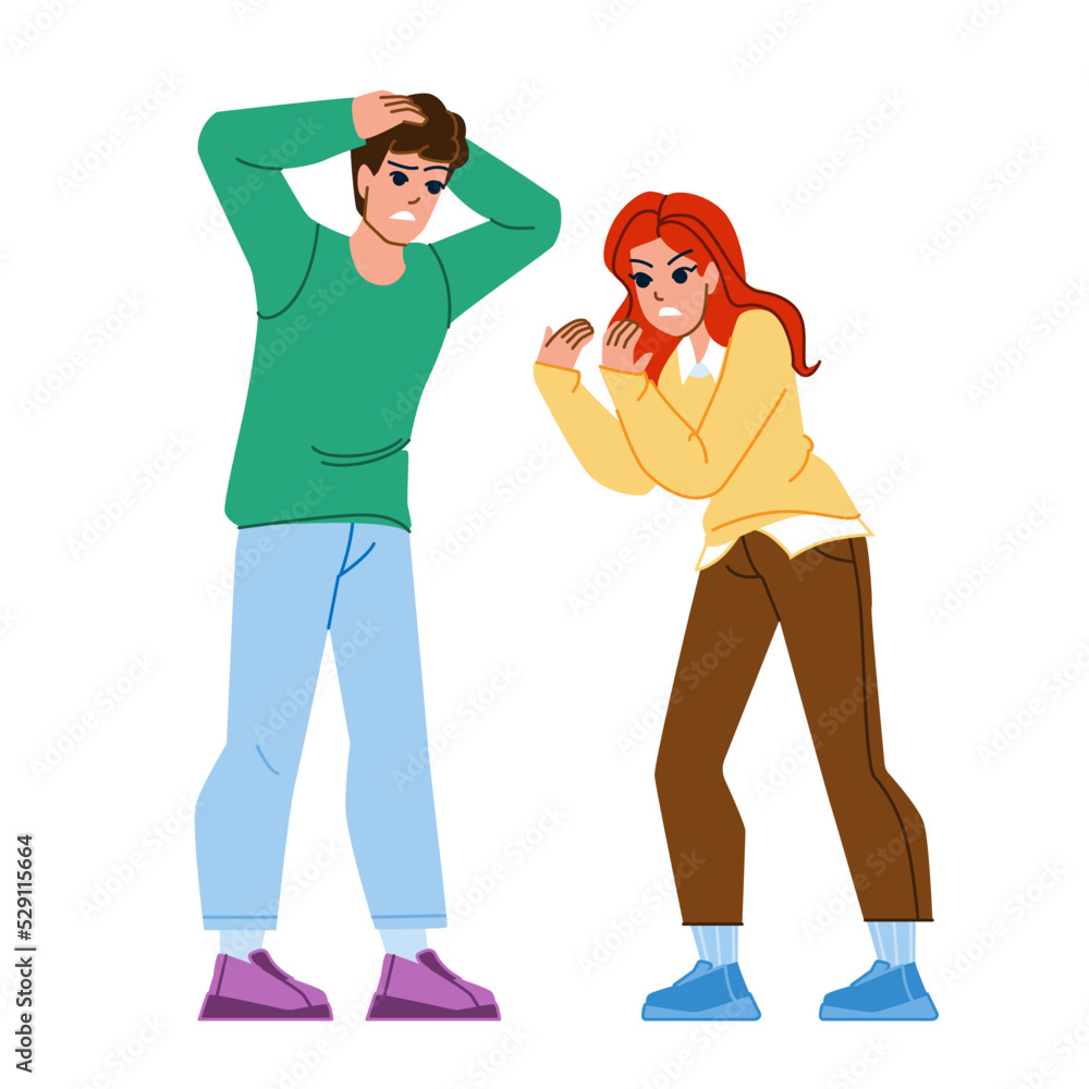 couple yelling vector. woman man, angry relationship, problem family ...