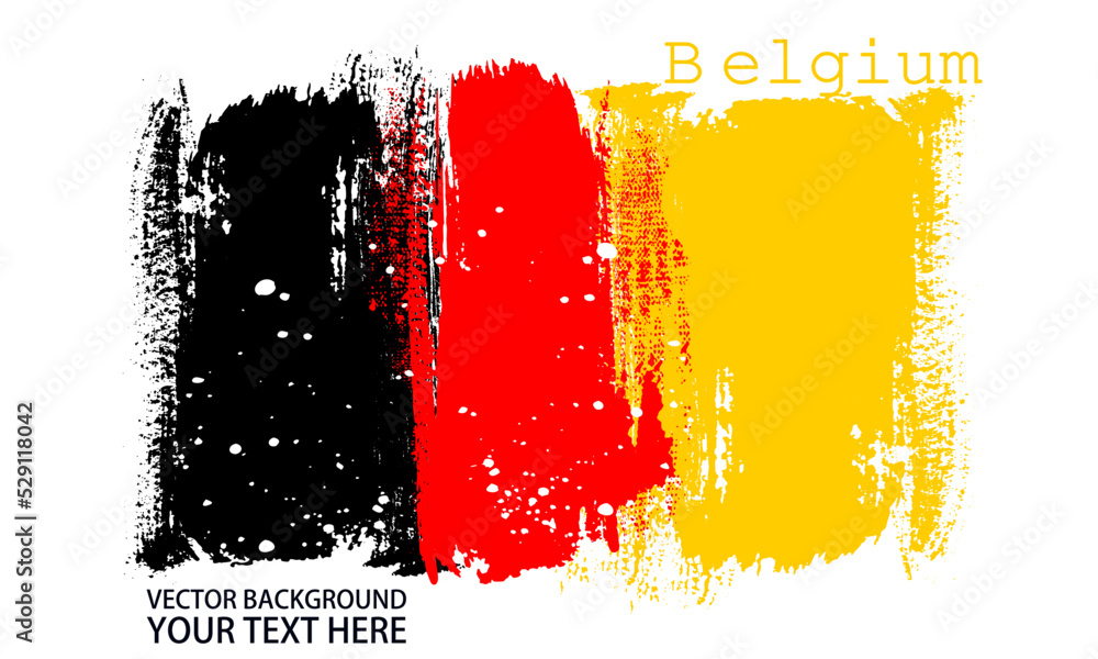 Flag of belgium - Grunge brush stroke flag of belgium, Vector ...