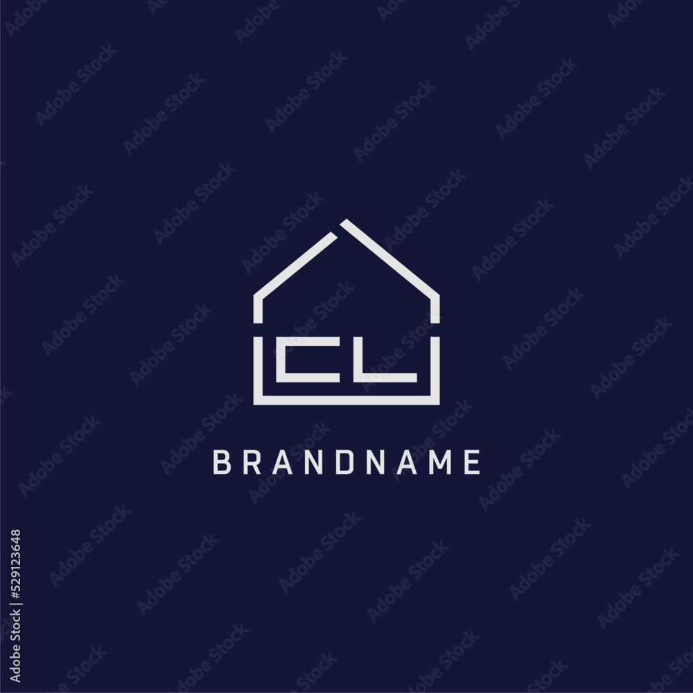 Initial letter CL roof real estate logo design ideas Stock Vector ...
