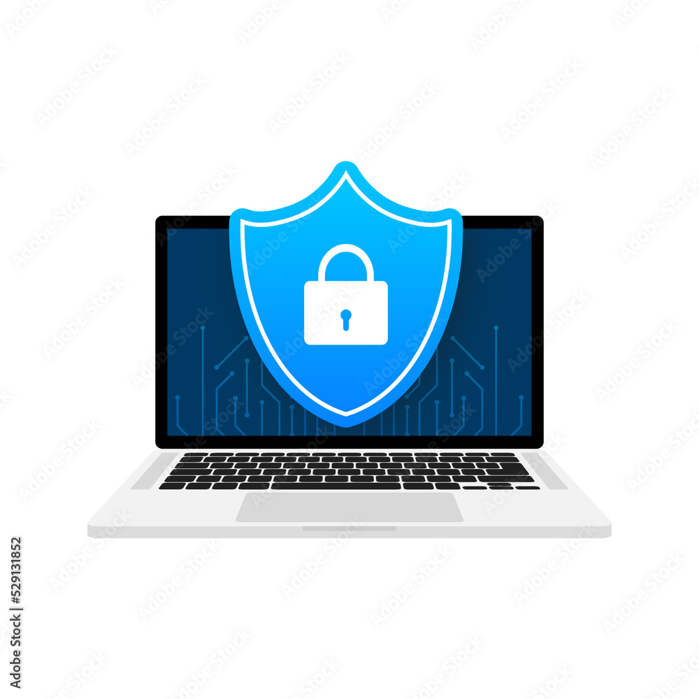 Cyber security vector logo with shield and check mark. Vector ...