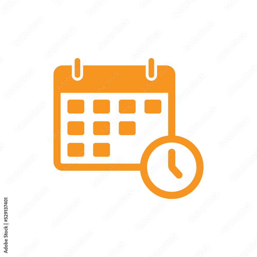 eps10 orange vector appointment calendar icon isolated on white ...