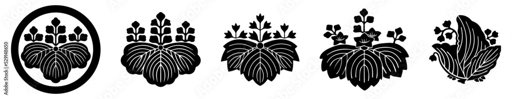 Government Seal Set of Japan. National emblems. Vector illustration ...
