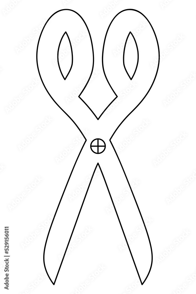 Scissors. Sketch. Vector illustration. Stationery for cutting paper ...