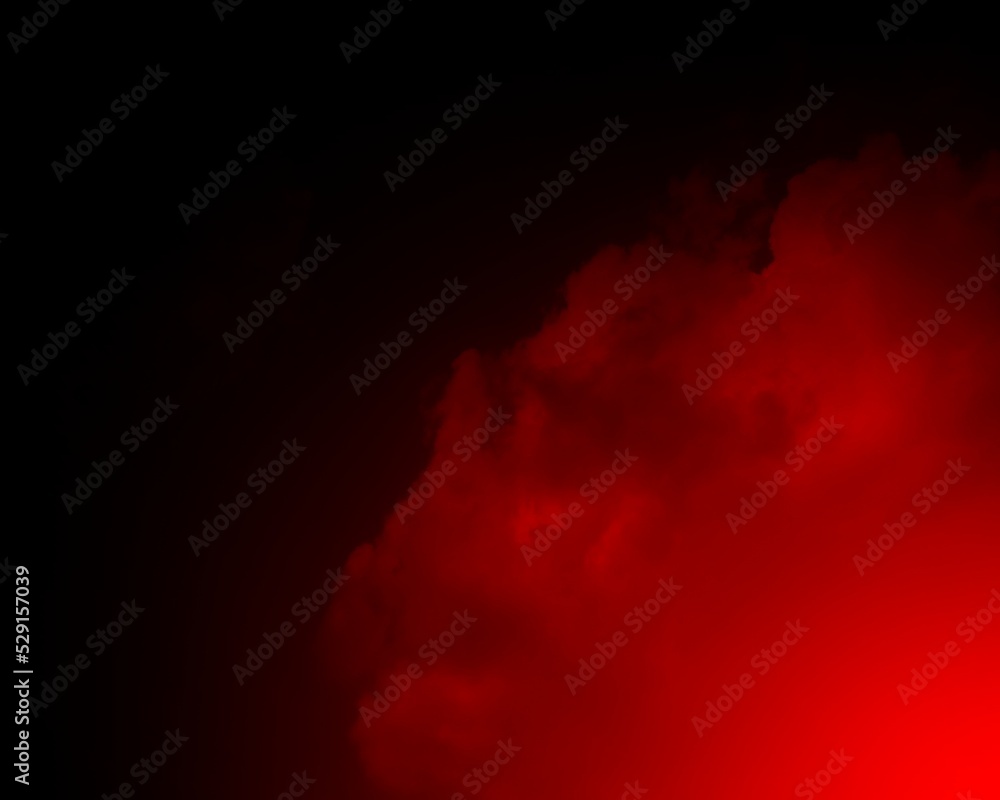 Abstract Red smoke mist fog on a black background.Smoke fog misty ...