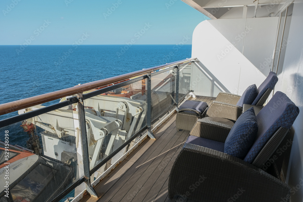 Modern balcony deck chairs sun loungers with table on balcony patio ...