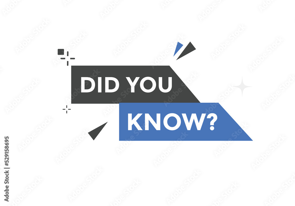 Did you know Colorful label sign template. Did you know symbol web ...